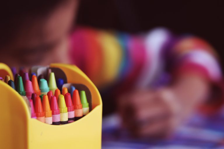 Color Crayons at School Royalty-Free Stock Photo